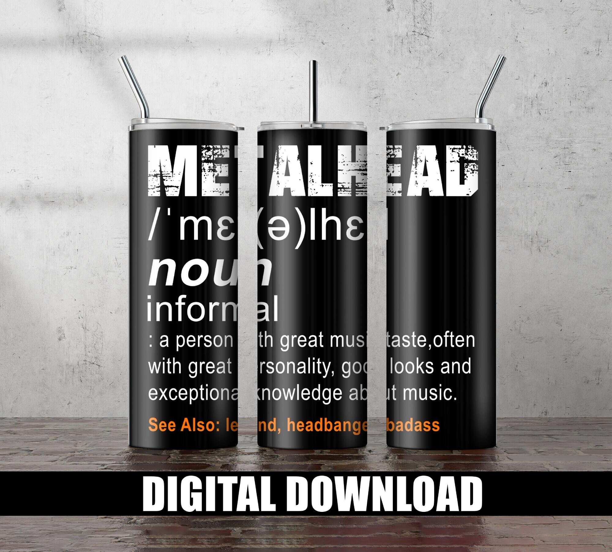 Metalhead Definition Tumbler Wrap Funny Gift for Metalheads - Etsy