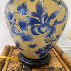 Pair of Blue and Yellow Table Lamps - Etsy