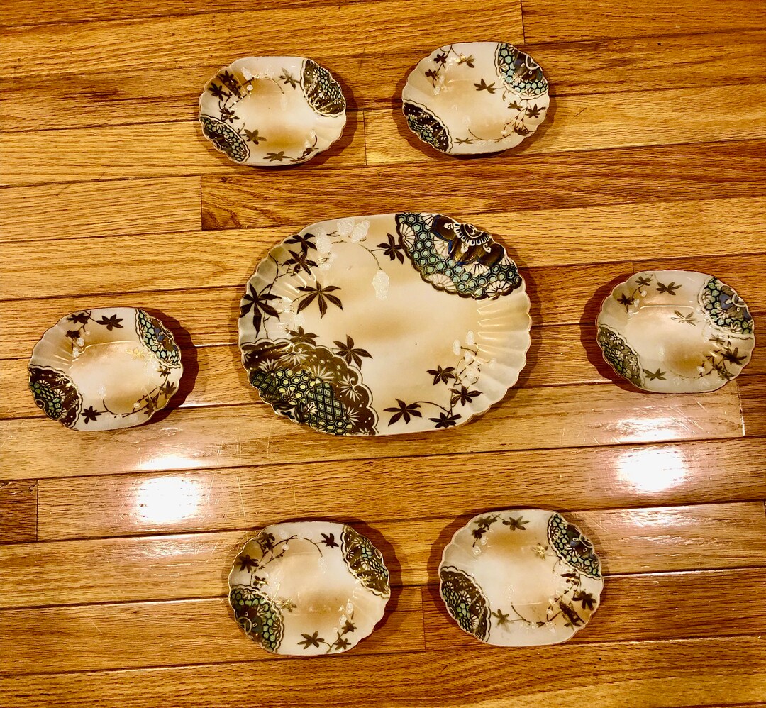 Asian Dessert Plate Set (6 Plates, 1 Platter) - Etsy