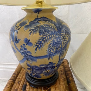 Pair of Blue and Yellow Table Lamps - Etsy