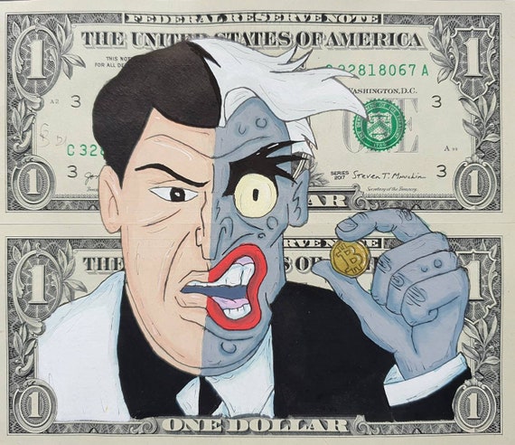 Two-face Batman Dollar Art Money Art Real Currency - Etsy