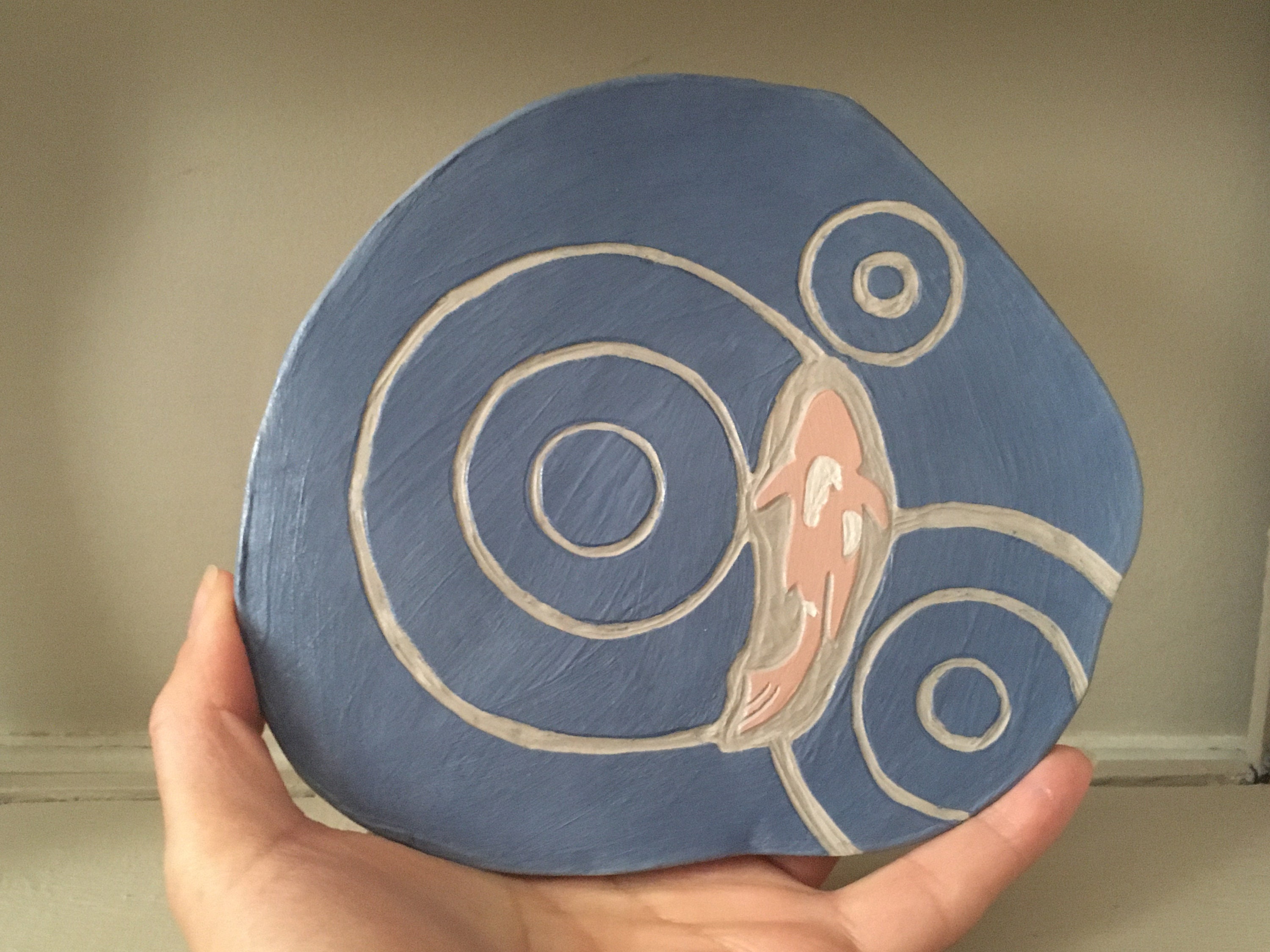 Chinese Koi Fish in Water Sgraffito Clay Decor Clay Carving - Etsy