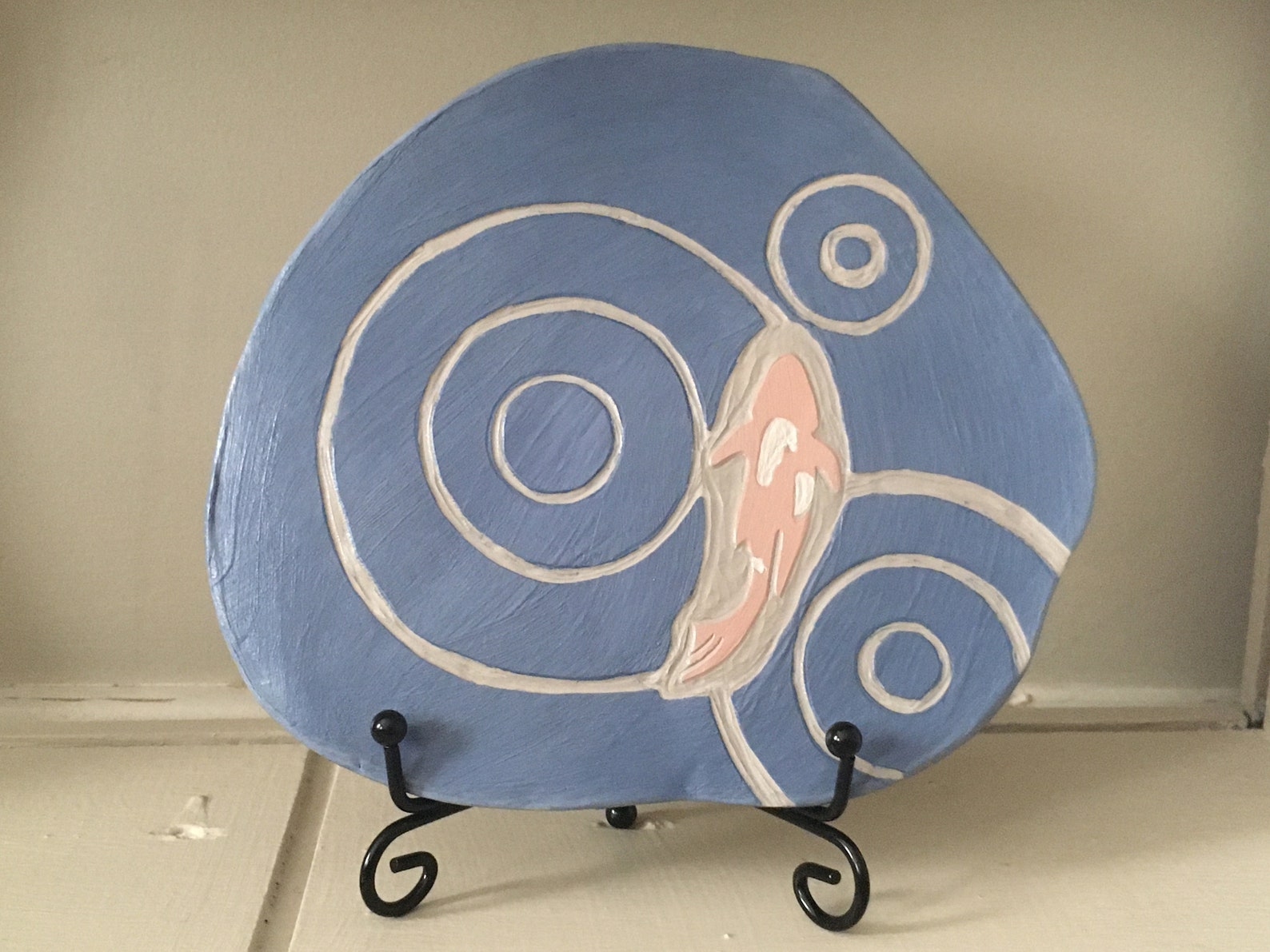 Chinese Koi Fish in Water Sgraffito Clay Decor, Clay Carving, Pottery ...