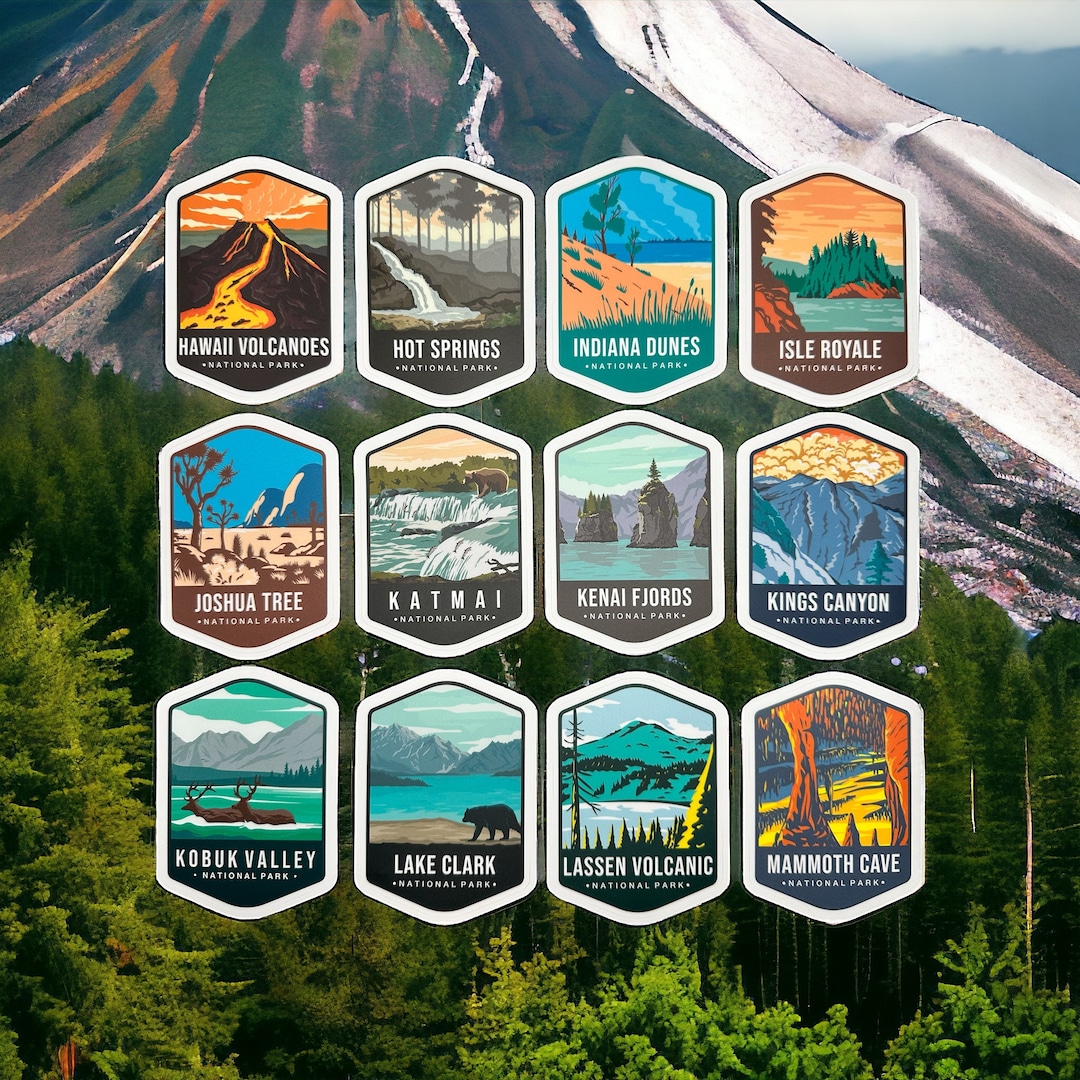Waterproof National Park Stickers - Vinyl Decals for Adventure Lovers ...