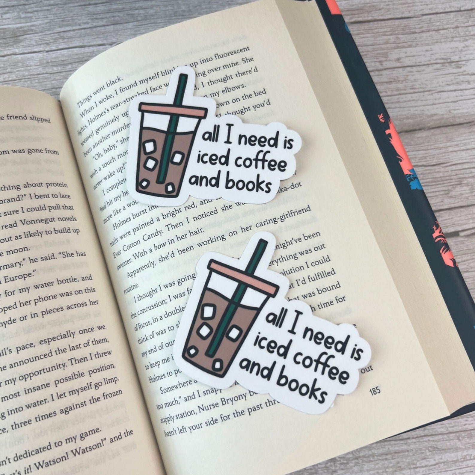Iced Coffee Sticker | Books & Coffee Sticker | Coffee Laptop Sticker ...