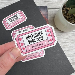 Romance Book Club Ticket Sticker | Romance Reader Sticker | Book Club ...