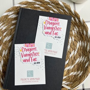 Dragons Vampire and Fae Magnetic Bookmark | Romantasy Magnetic Bookmark ...