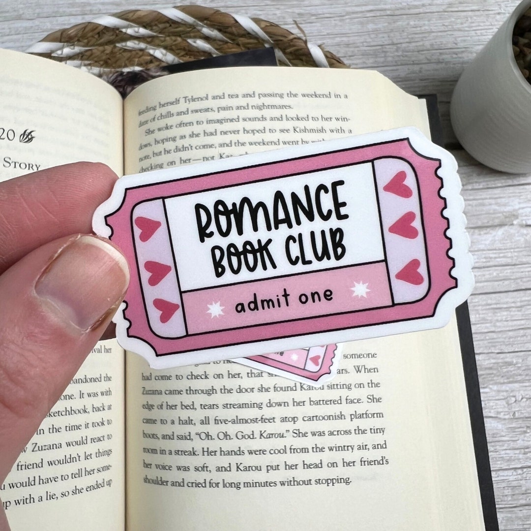 Romance Book Club Ticket Sticker | Romance Reader Sticker | Book Club ...
