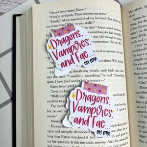 Dragons Vampire and Fae Magnetic Bookmark | Romantasy Magnetic Bookmark ...