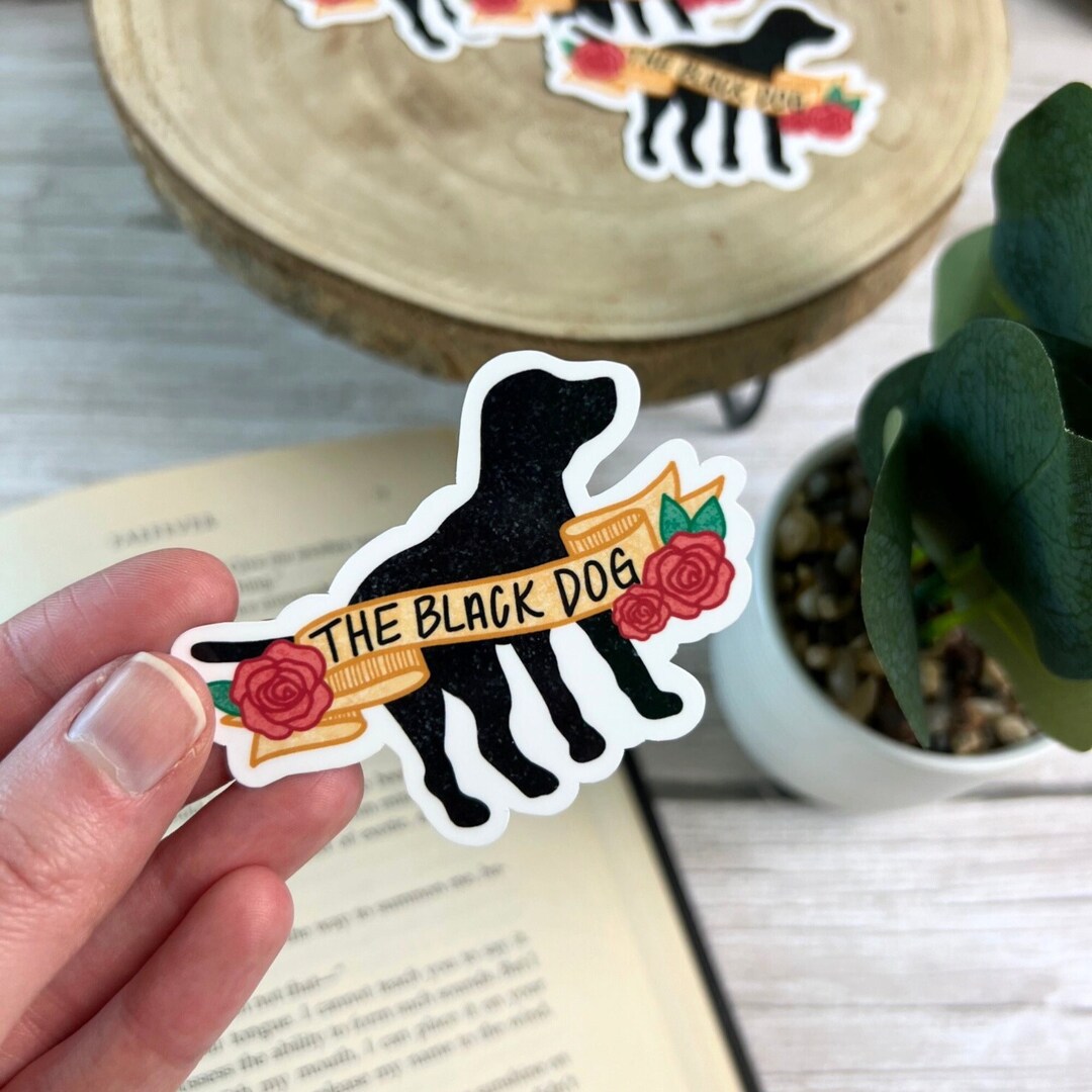 The Black Dog Sticker Dog and Roses Sticker Floral Sticker Swiftie ...
