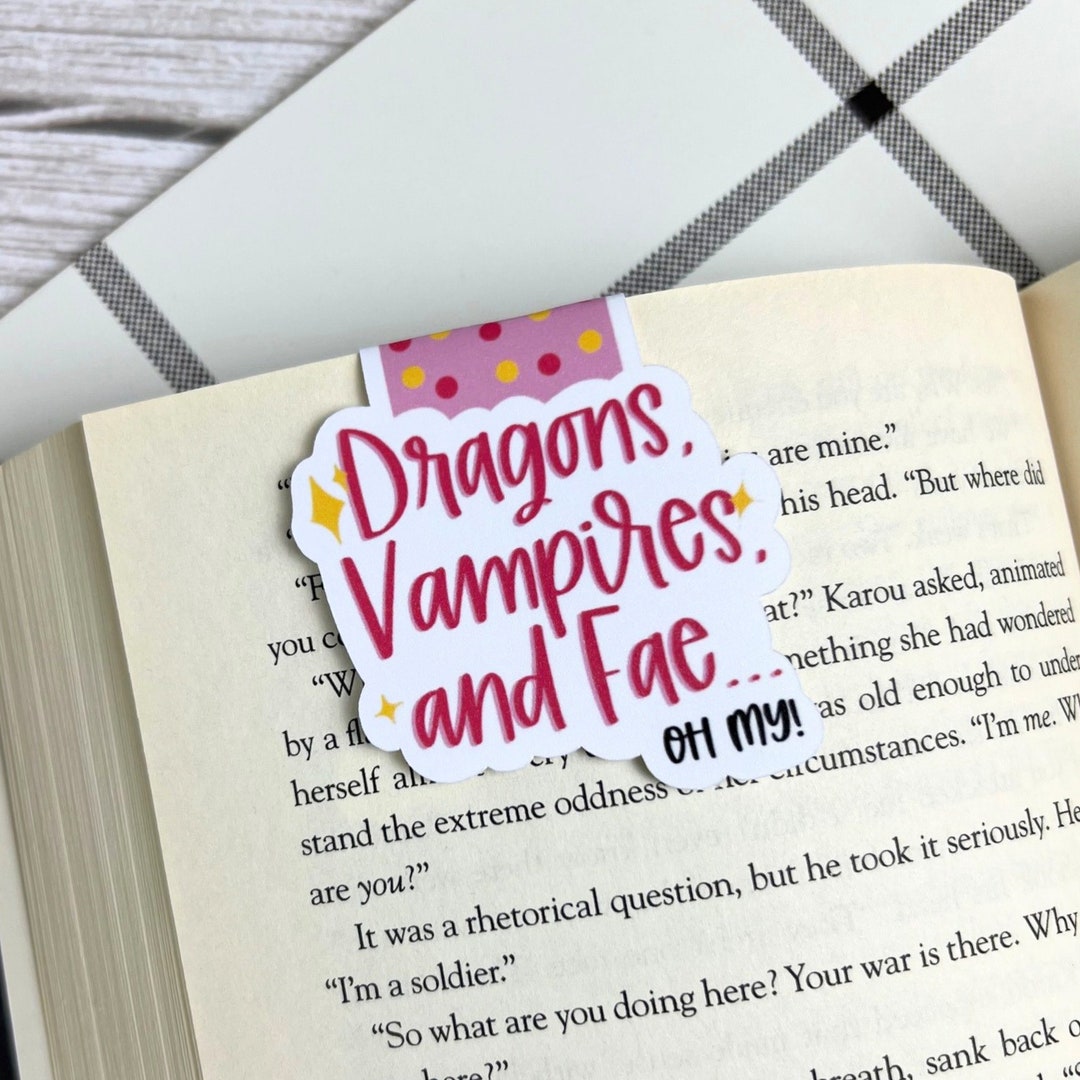 Dragons Vampire and Fae Magnetic Bookmark | Romantasy Magnetic Bookmark ...
