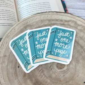 Just One More Page Sticker | Bookish Sticker | Cute Book Sticker ...
