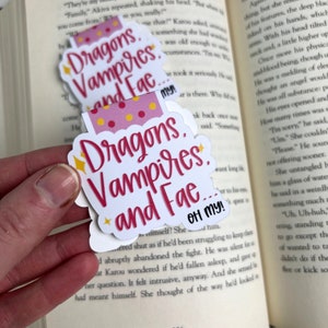 Dragons Vampire and Fae Magnetic Bookmark | Romantasy Magnetic Bookmark ...