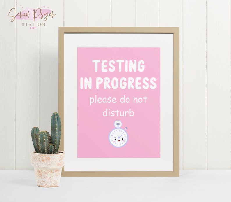 Testing in Progress Please Do Not Disturb School Psychologist - Etsy