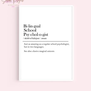 Bilingual School Psychologist Printable School Office Decor ...