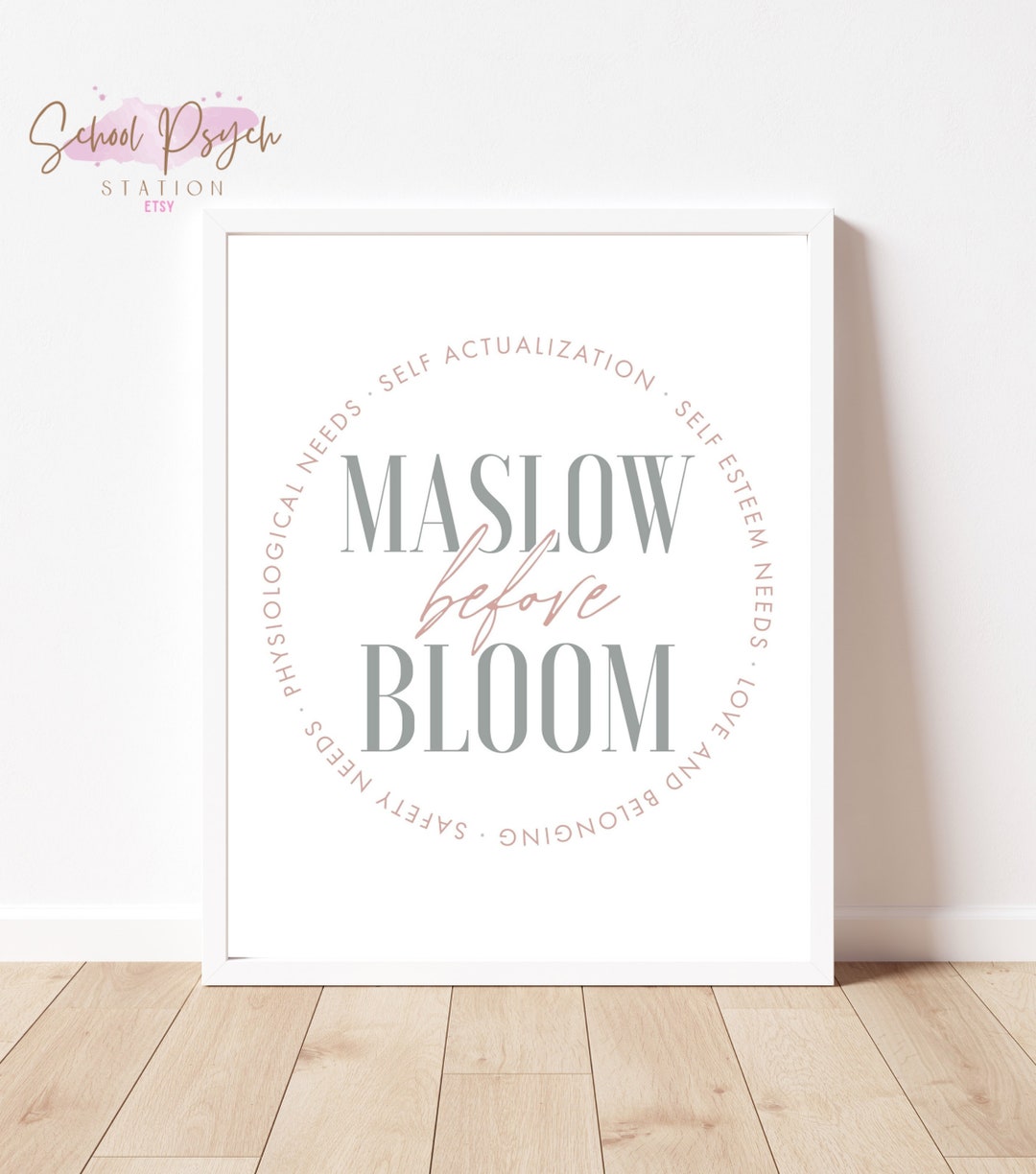 Maslow Before Bloom Printable- School Psychologist Office Decor ...