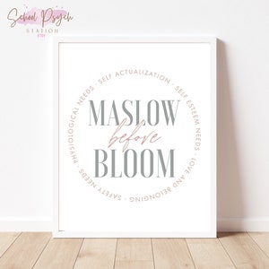 Maslow Before Bloom Printable School Psychologist Office Decor ...