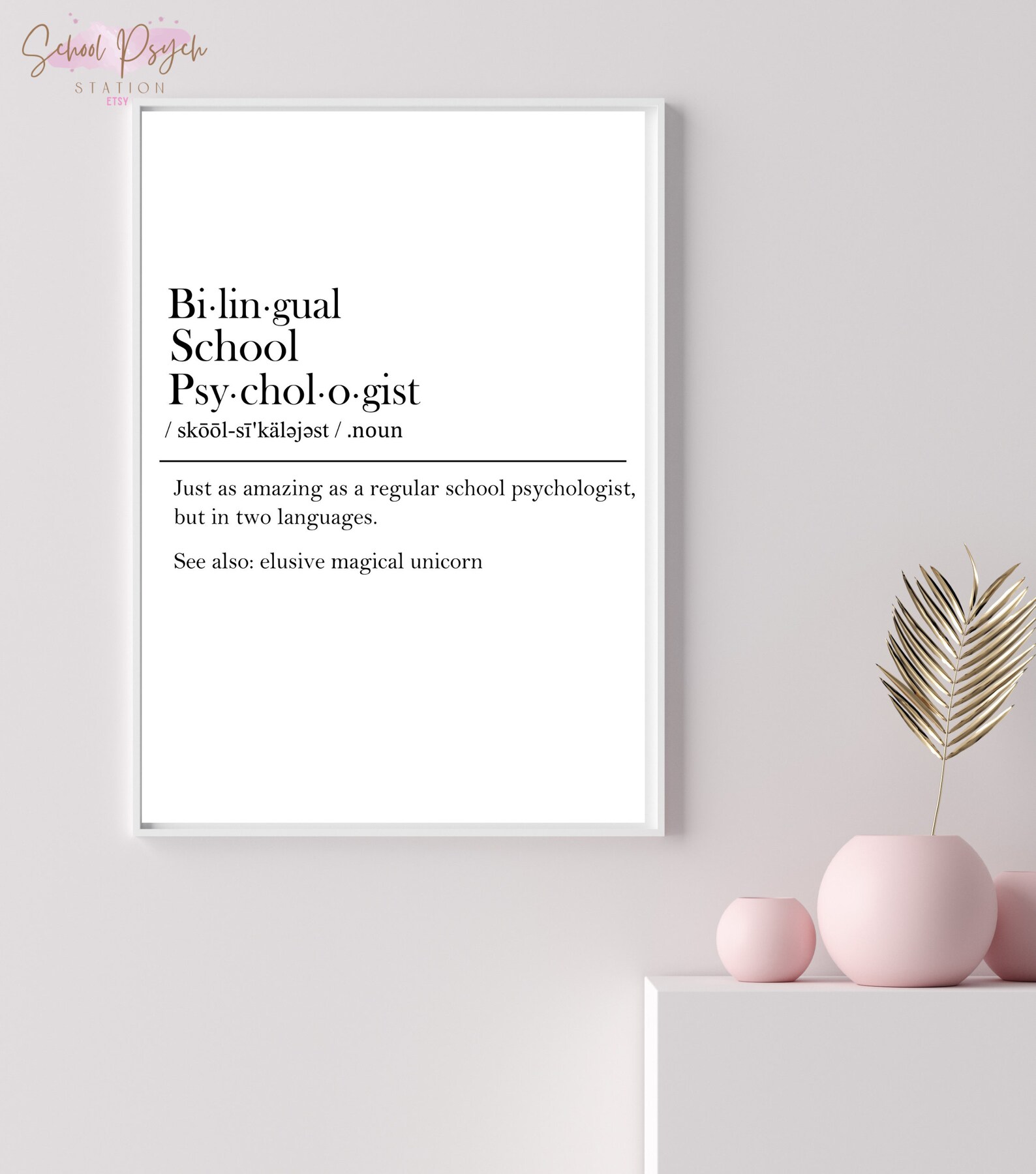 Bilingual School Psychologist Printable School Office Decor - Etsy