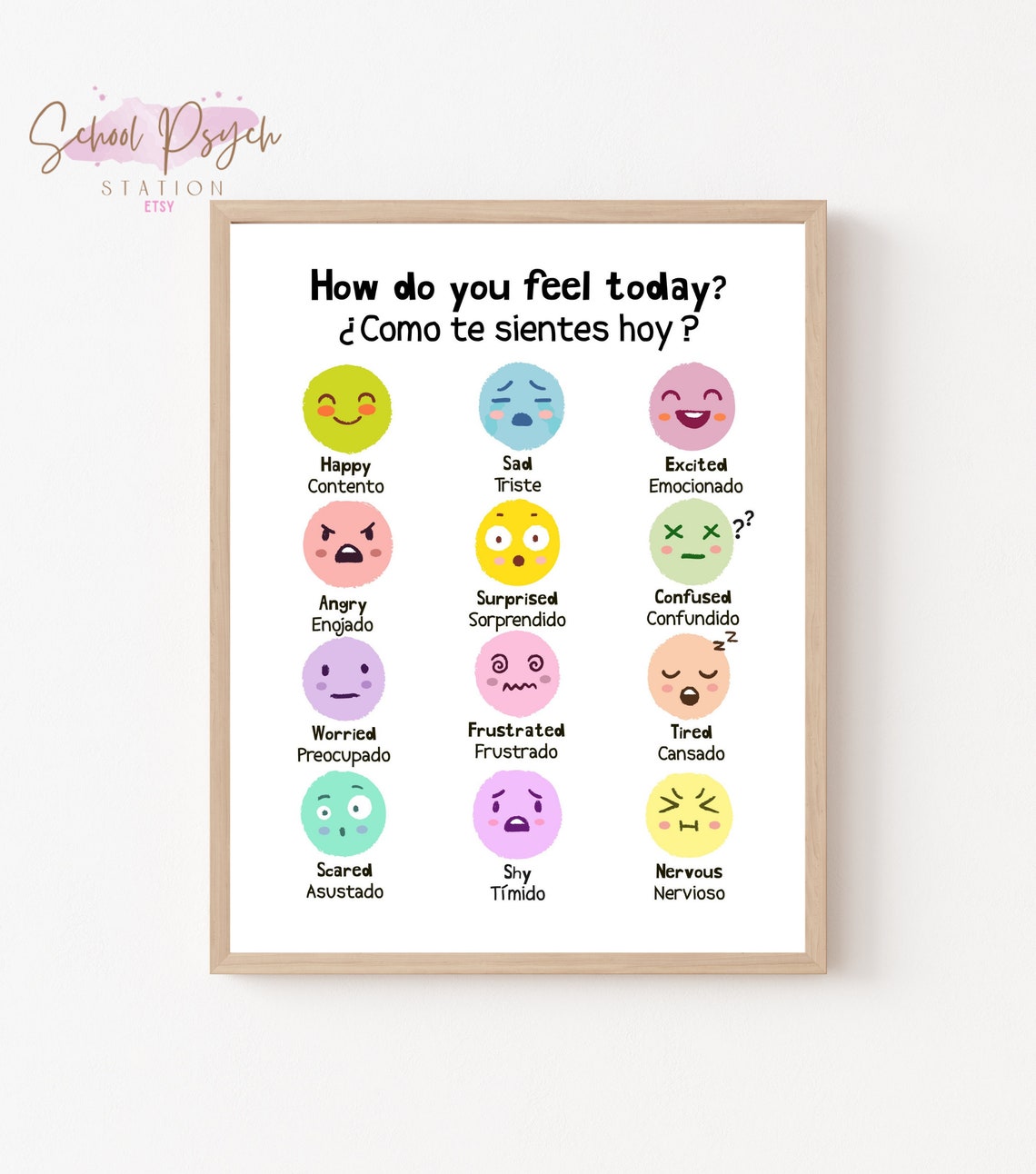 Bilingual Feelings Printable Spanish Feelings - Etsy