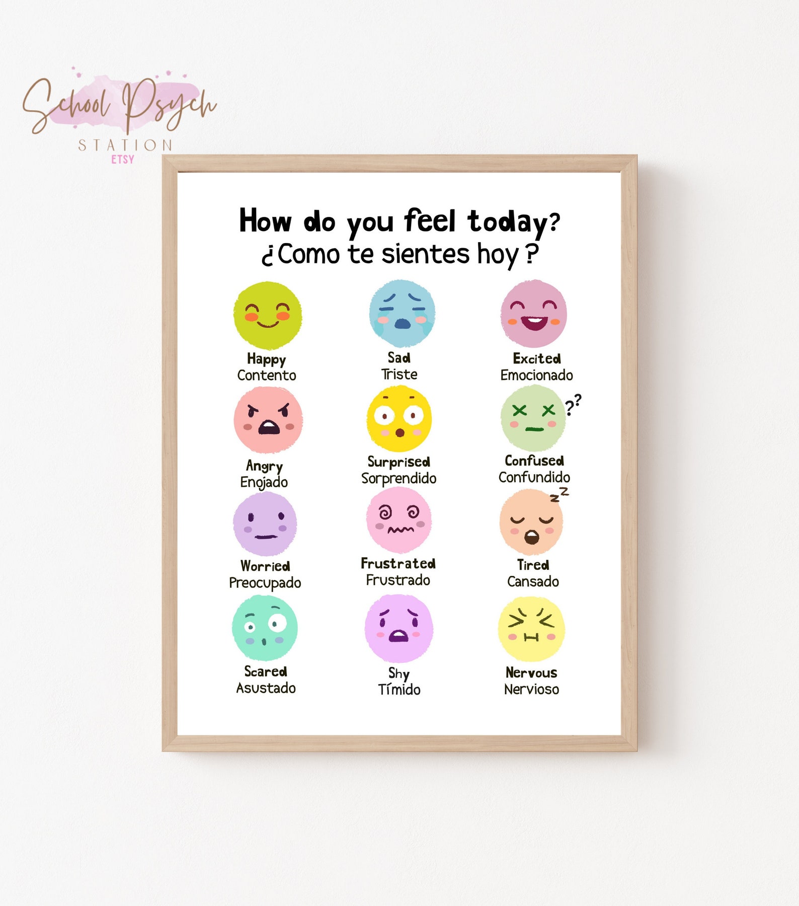 Bilingual Feelings Printable Spanish Feelings - Etsy