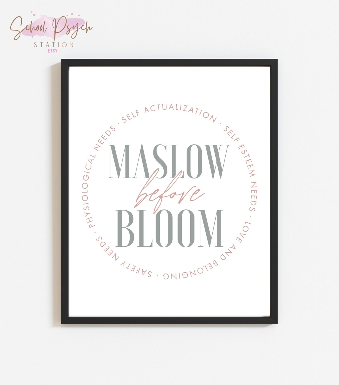 Maslow Before Bloom Printable School Psychologist Office - Etsy