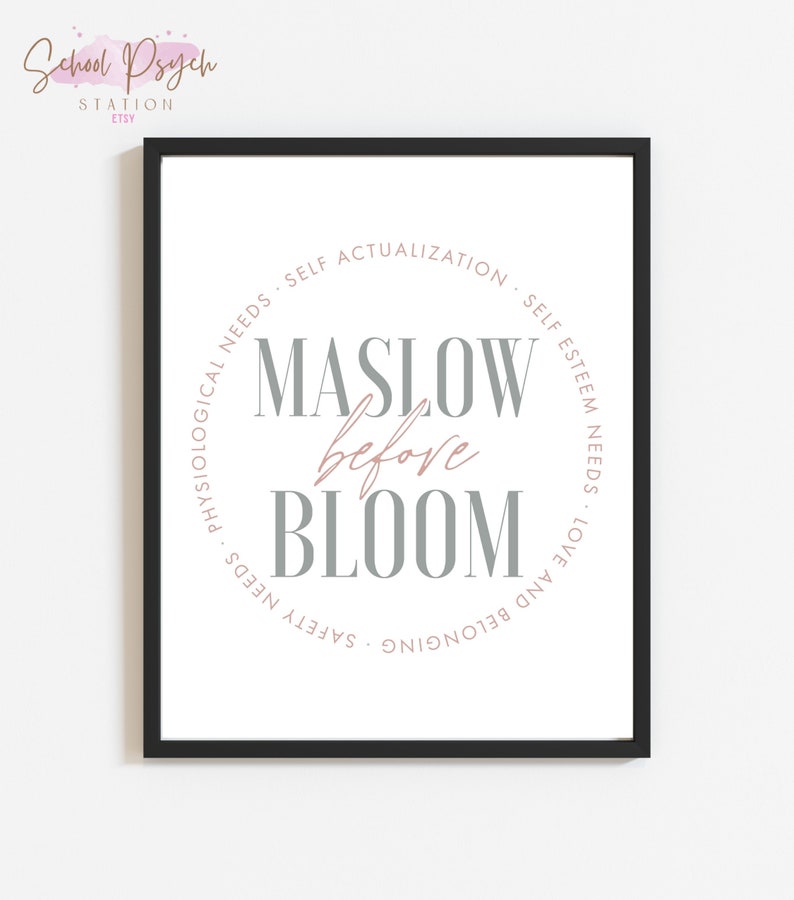 Maslow Before Bloom Printable School Psychologist Office - Etsy