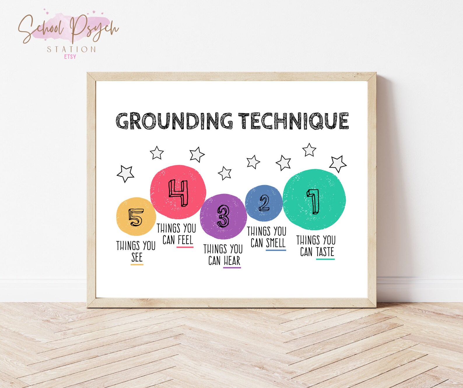 Grounding Technique Poster Psychologist Office Printable Psychologist ...