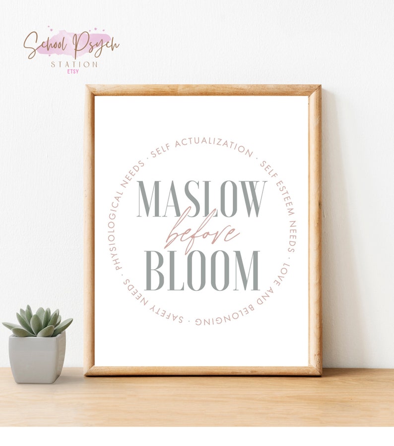 Maslow Before Bloom Printable School Psychologist Office - Etsy