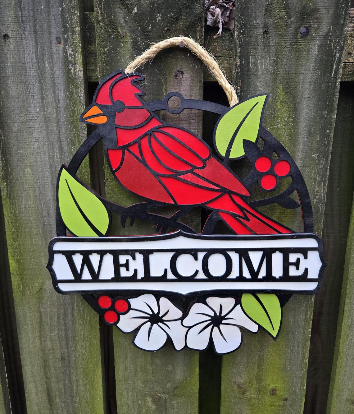 15in Cardinal Welcome Sign / Door Hanger - Etsy