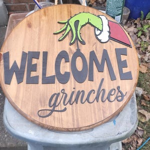 Welcome Door Hanger, Welcome Grinches, Grinch Decor - Etsy