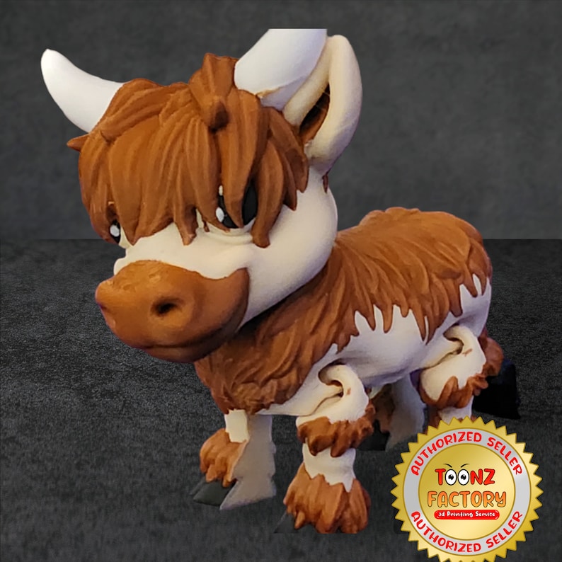 3D Printed Articulating Highland Cow - Decor / Fidget Toy - Etsy