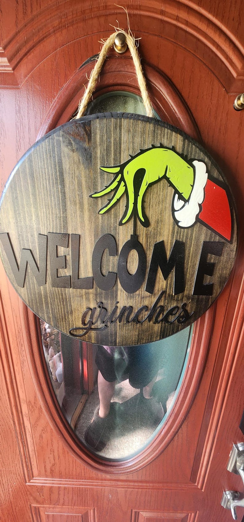 Welcome Door Hanger, Welcome Grinches, Grinch Decor - Etsy