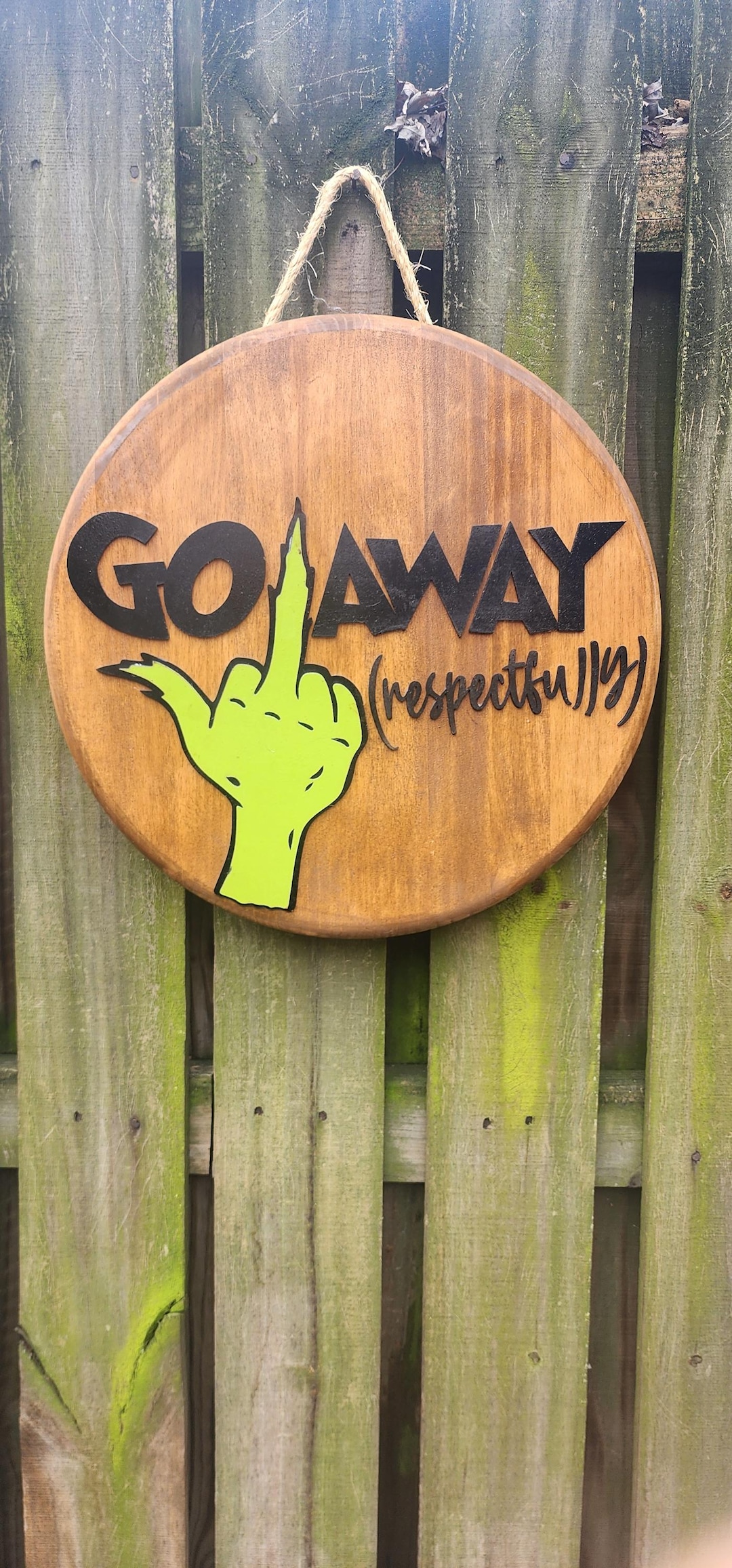 Grinch Go Away Respectfully Sign 18in - Etsy