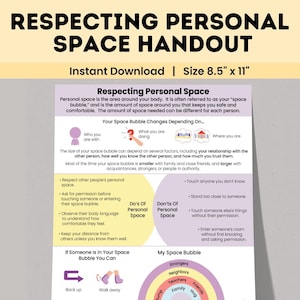 Personal Space Boundaries Poster PDF Kids Teens-social Skills - Etsy