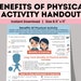 Benefits of Physical Activity Printable Therapy Handout, Exercise Chart ...