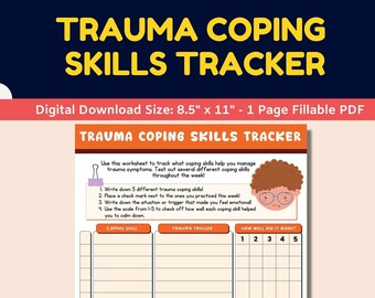 Trauma PTSD Coping Skills Fillable Worksheet Teens Adolescents | Etsy