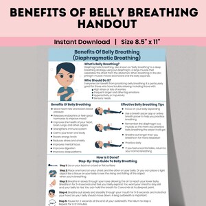 Benefits of Belly Breathing Printable Therapy Poster, Mindful Breathing ...