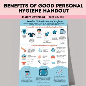 Benefits of Personal Hygiene Printable Handout, Hygiene Chart Checklist ...