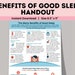 Benefits of Good Sleep Hygiene Printable Counseling Handout, Sleep ...