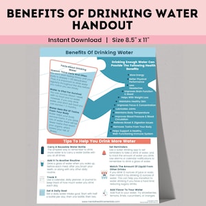 Benefits of Drinking Water Printable Handout, Healthy Habits for Kids ...
