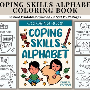 Coping Skills Alphabet Printable Coloring Pages Book Kids - Etsy Australia