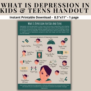 Depression Awareness Printable Handout-what is Depression for | Etsy