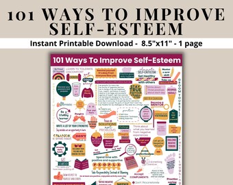 Self-esteem Coping Skills for Kids Children Printable Poster | Etsy