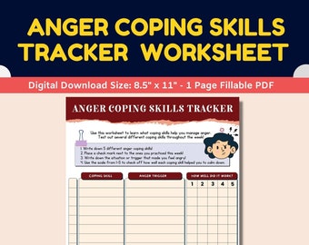 Trauma Coping Skills Tracker Fillable Worksheet Kids Teens | Etsy