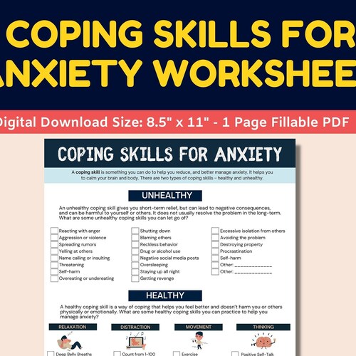 Anxiety Triggers Fillable Worksheet Teens Adolescents - Etsy