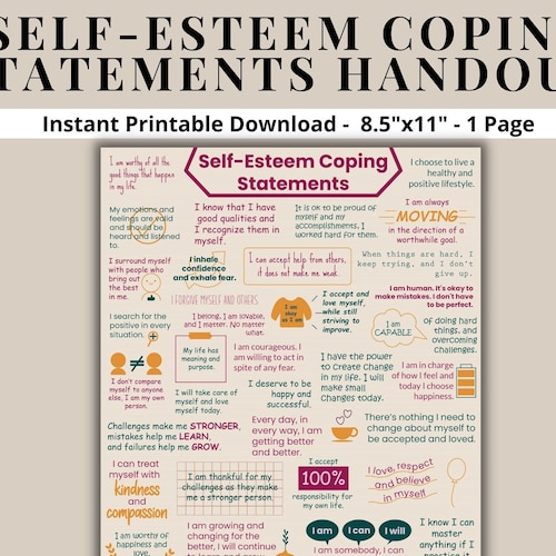 Self-esteem Coping Statements Positive Affirmations for Kids - Etsy