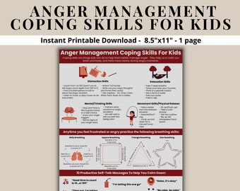 Anger Management Coping Skills for Teens Printable Handout | Etsy
