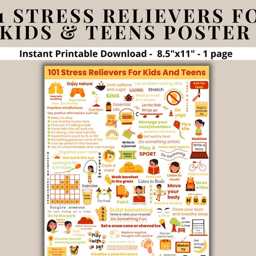 Coping Skills Poster 101 Coping Skills for Teens Printable - Etsy