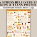 Stress Relief Printable Poster-101 STRESS RELIEVERS for Kids & - Etsy