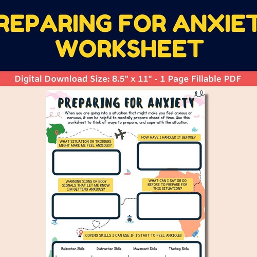 Anxiety Triggers Fillable Worksheet Teens Adolescents - Etsy
